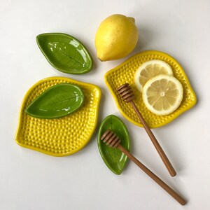 Lemon Plate & Leaf Dish, Handmade Ceramic Kitchenware, Fruit Design - Etsy