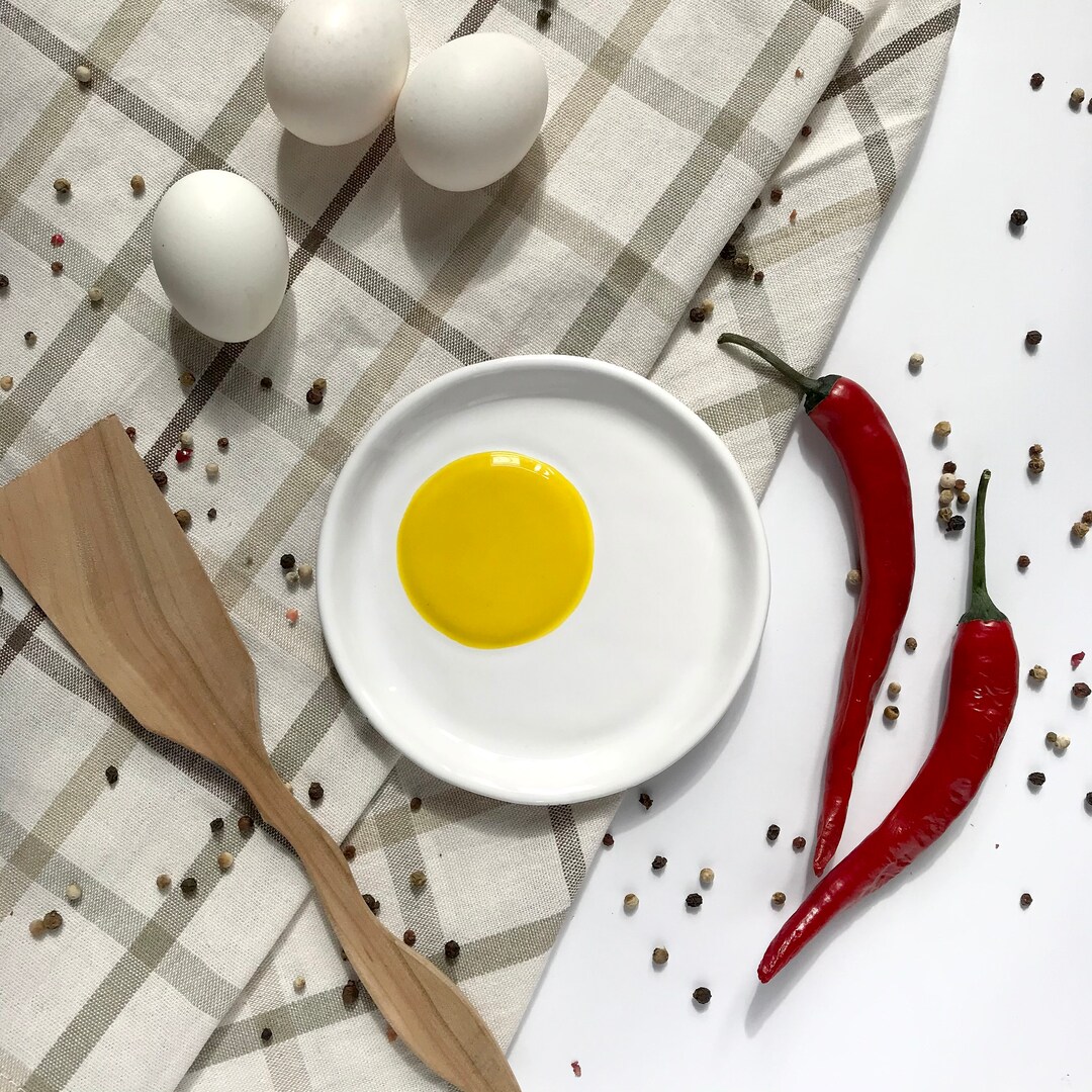 Fried Egg Spoon Rest, Handmade Ceramic Sunny Side up Plate - Etsy