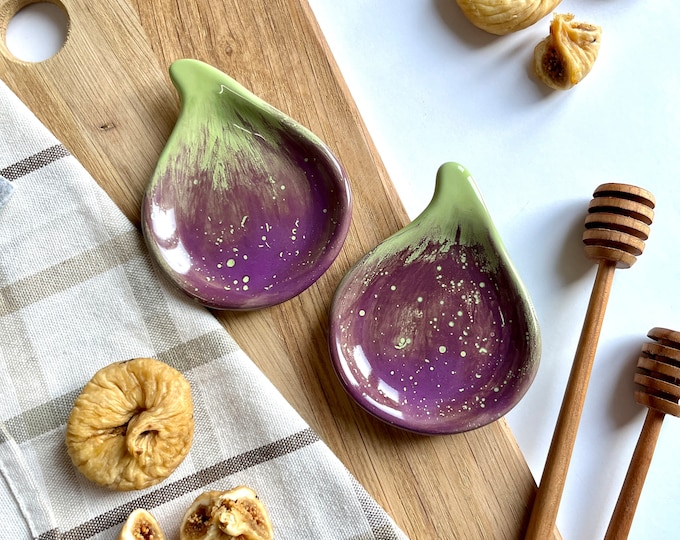 Fig Spoon Rest, Handmade Ceramic Kitchenware, Fruit Kitchen Decor, Gift ...