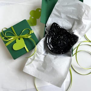 Black Cat Spoon Rest, Handmade Ceramic Tea Bag Rest, Minimalist Kitchen ...