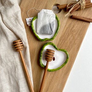 Green Apple Spoon Rest, Handmade Ceramic Tableware, Rustic Kitchen ...