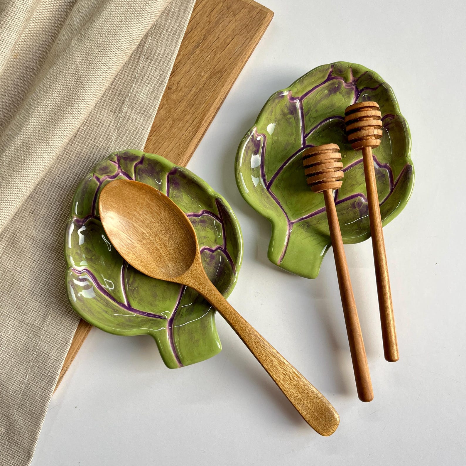 Artichoke Spoon Rest, Handmade Ceramic Kitchenware, Vegetable Kitchen ...