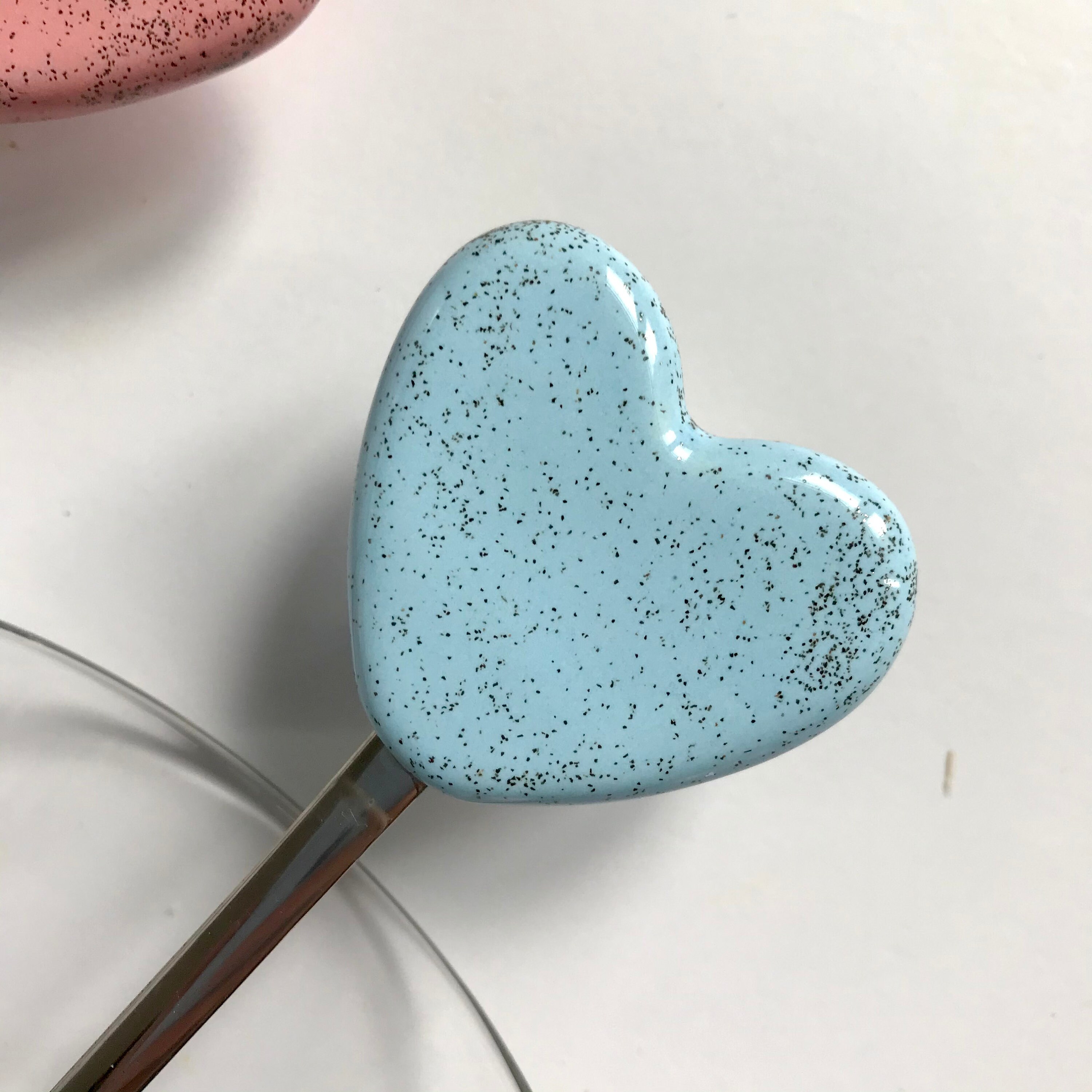 Set of Spoons with Ceramic Heart Decor Pink & Blue Hearts | Etsy