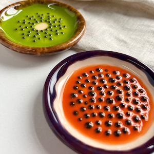 Fruit Spoon Rest Set of Kiwi & Passion Fruit Plates, Handmade Ceramic ...