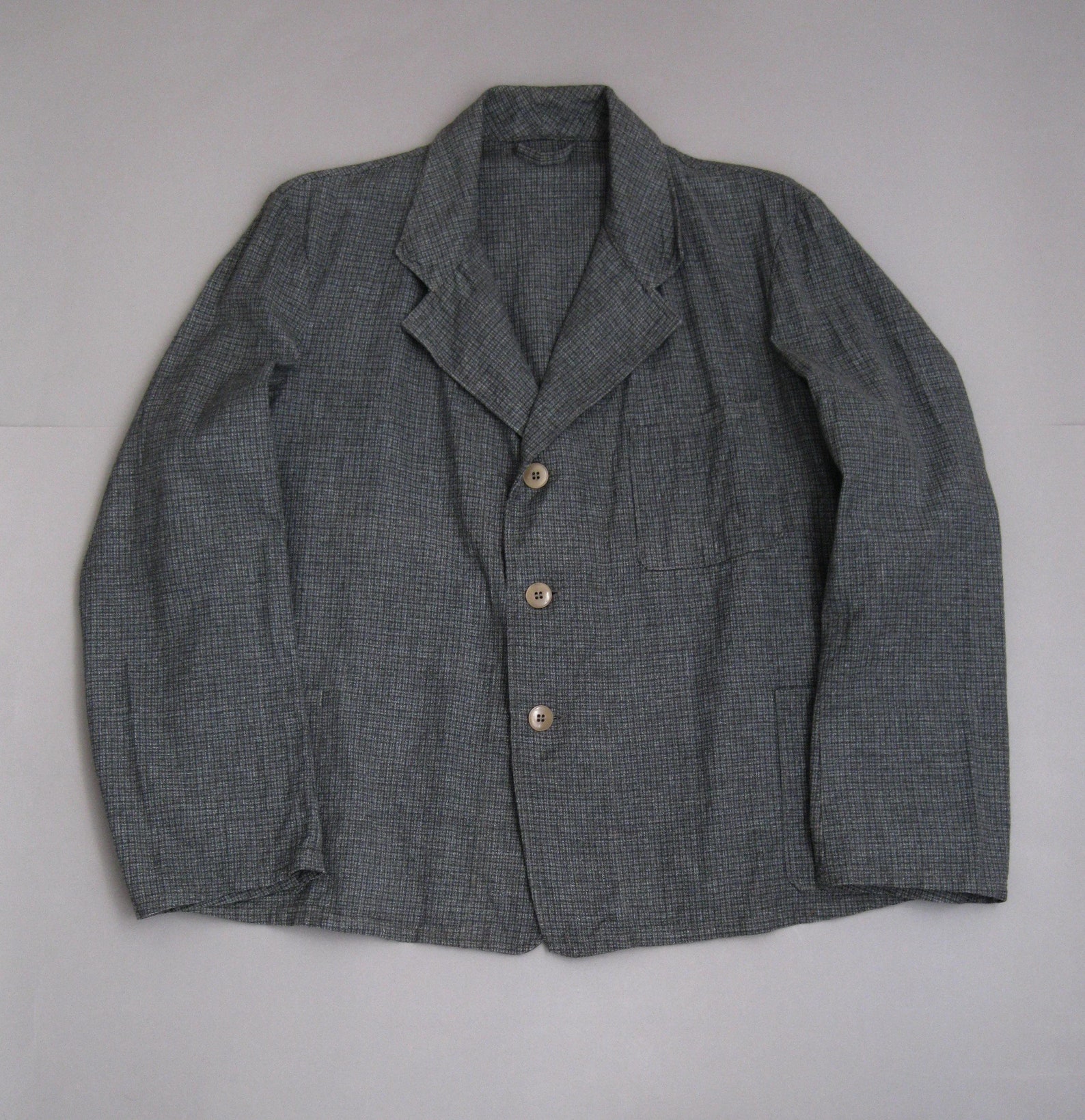 Vintage 40s Plaid Work Jacket Belted Back 1940s Workwear - Etsy