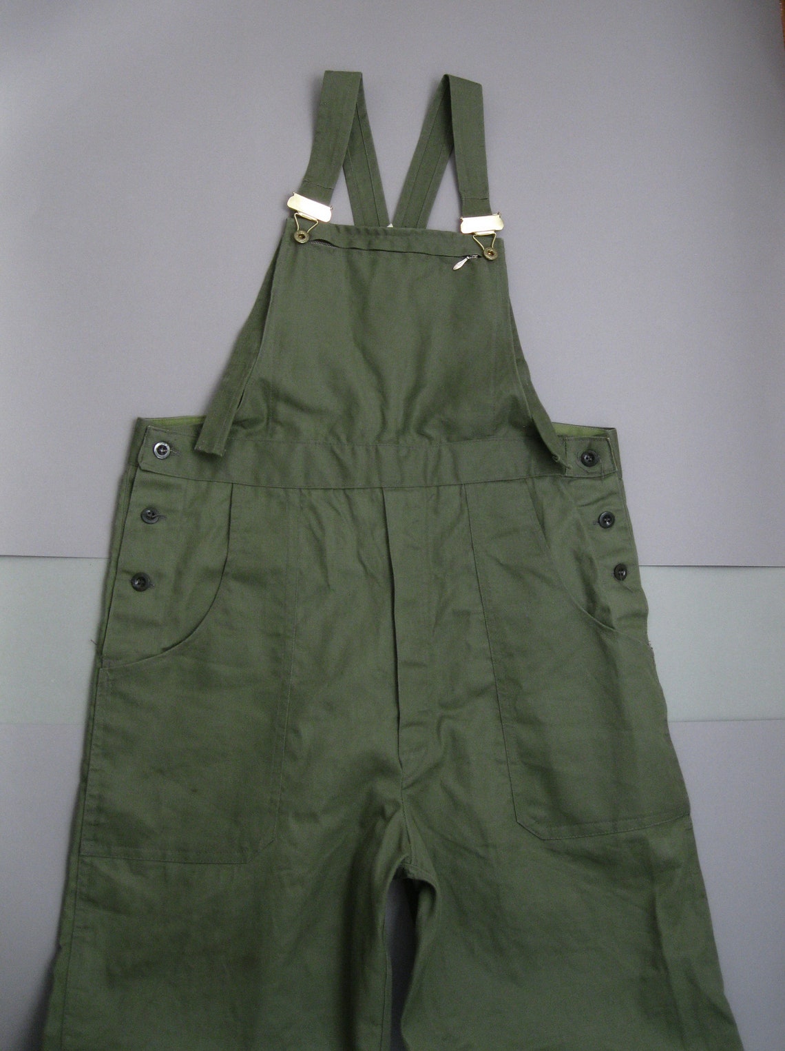 Vintage 60s German Work Green Overalls Size 54 1960s Dungaree Workwear ...