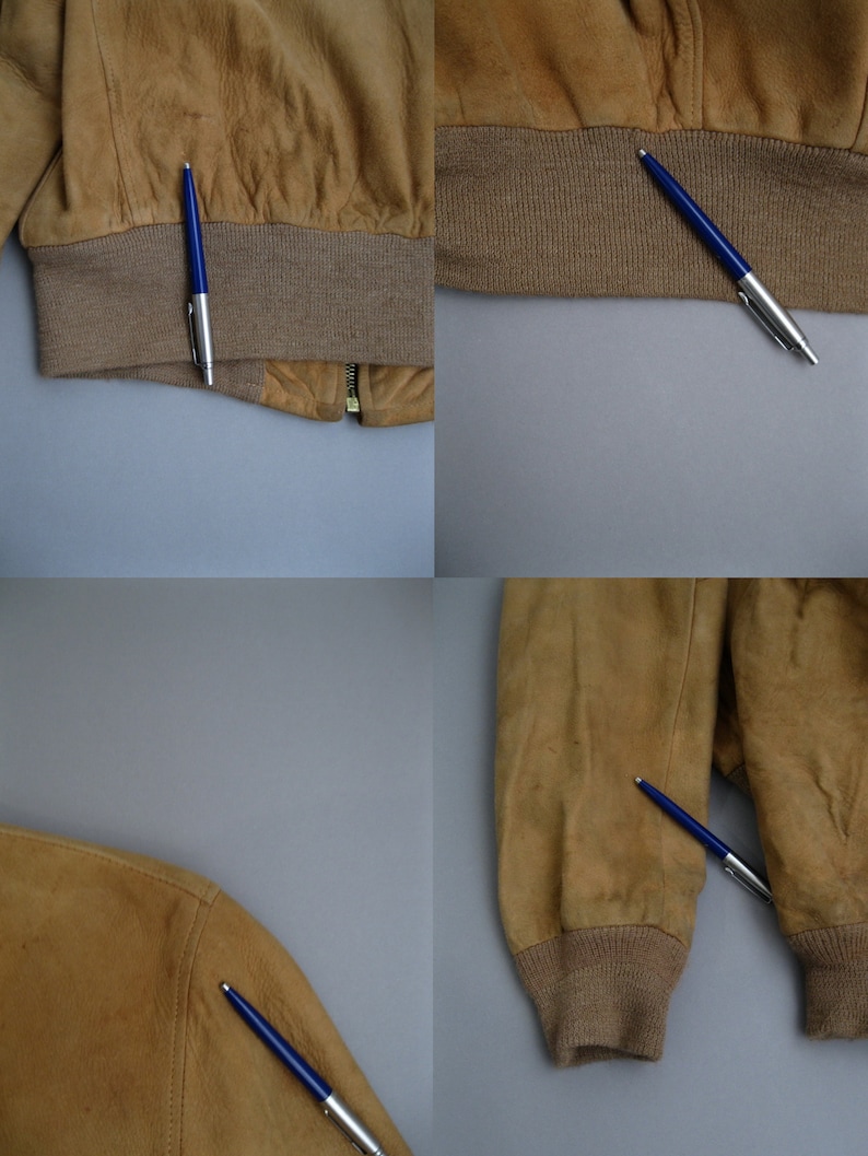 Vintage 50s Suede Leather Jacket Talon Zipper 1950s Leather Bomber ...