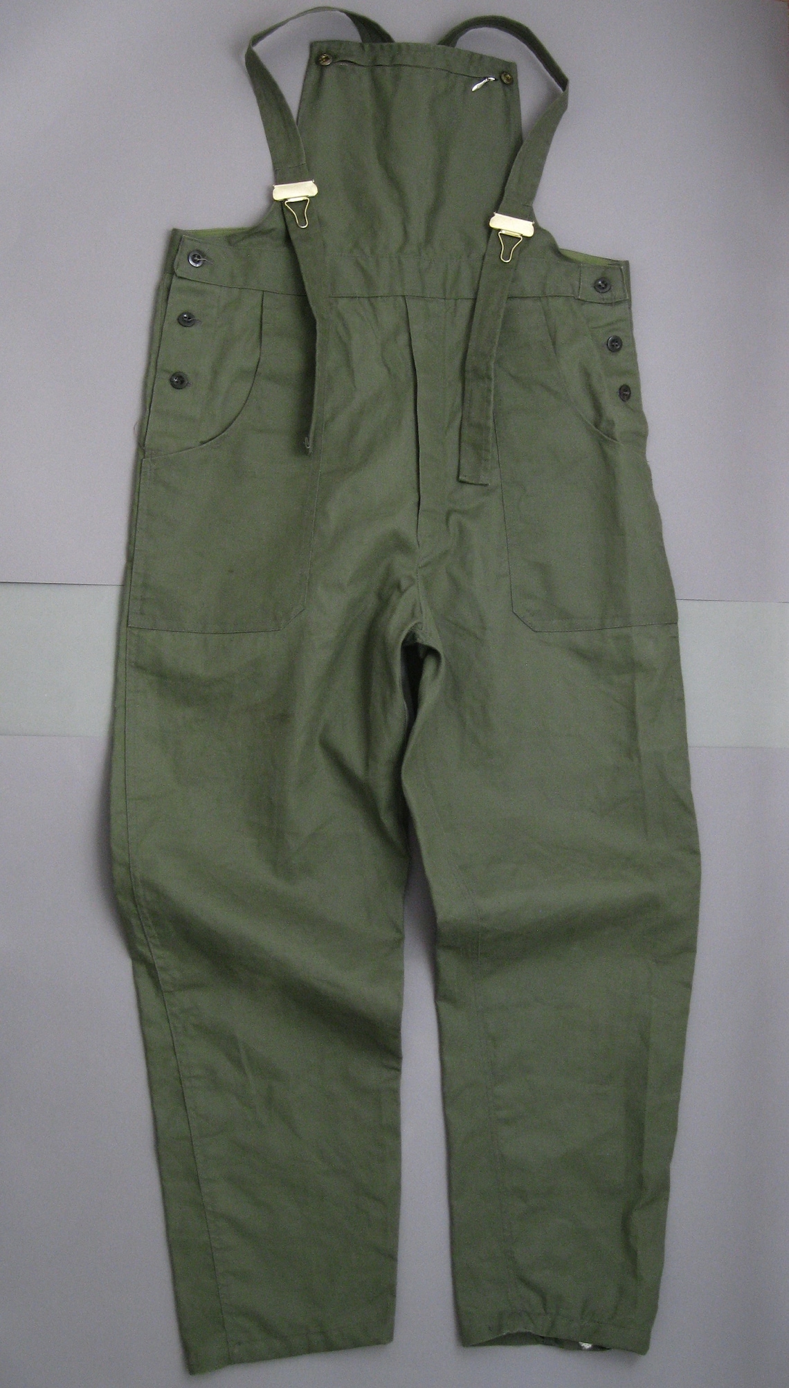 Vintage 60s German Work Green Overalls Size 54 1960s Dungaree Workwear ...