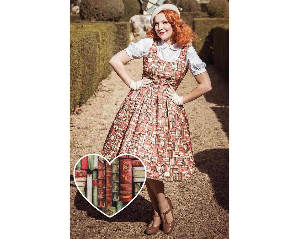 Amanda Book Print Tea Dress - Etsy