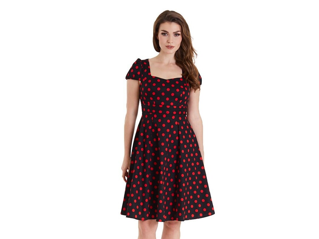Claudia Black & Red Polka Dot Dress - Etsy