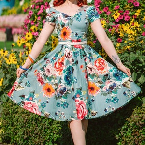 Summer Blue Floral off Shoulder Swing Dress - Etsy