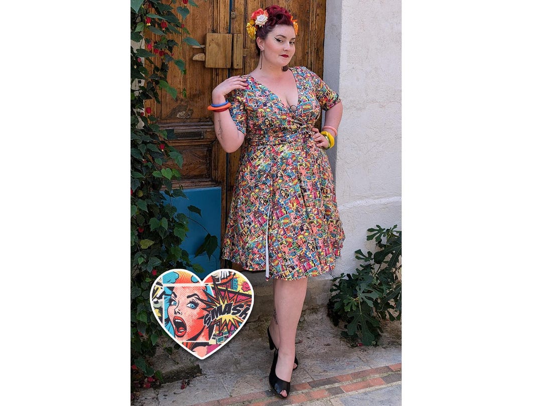Matilda Comic Wrap Dress - Etsy