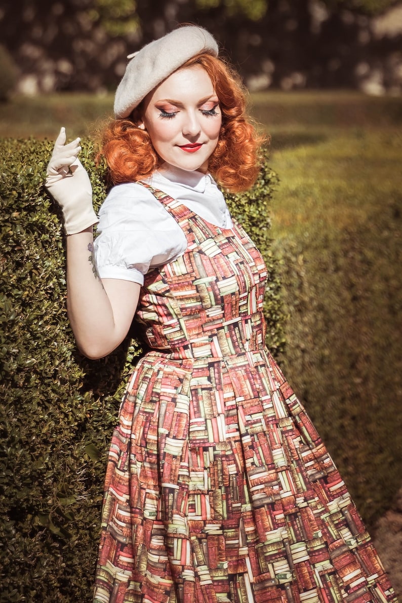Amanda Book Print Tea Dress - Etsy