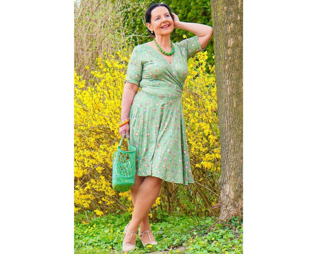 Matilda Green Sweet Tooth Wrap Dress - Etsy