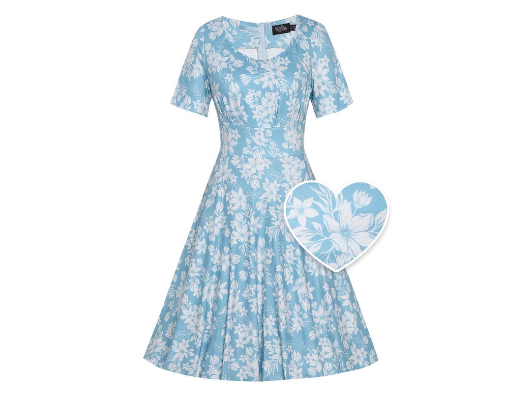 Brenda Blue Floral A-line Dress - Etsy