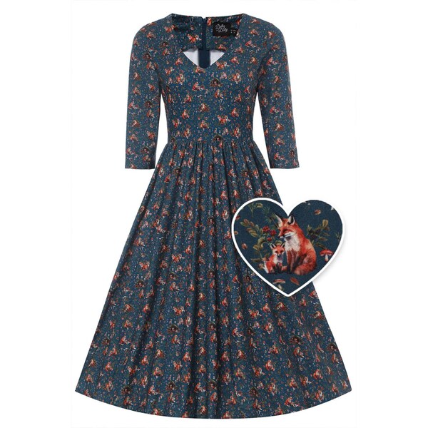 Fox Print Dress - Etsy