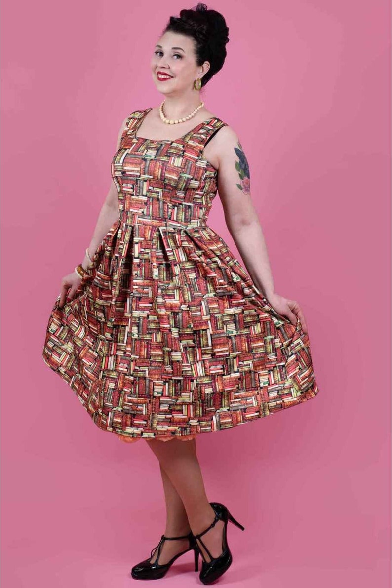 Amanda Book Print Tea Dress - Etsy