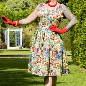Amanda Vintage Comic Print Dress - Etsy