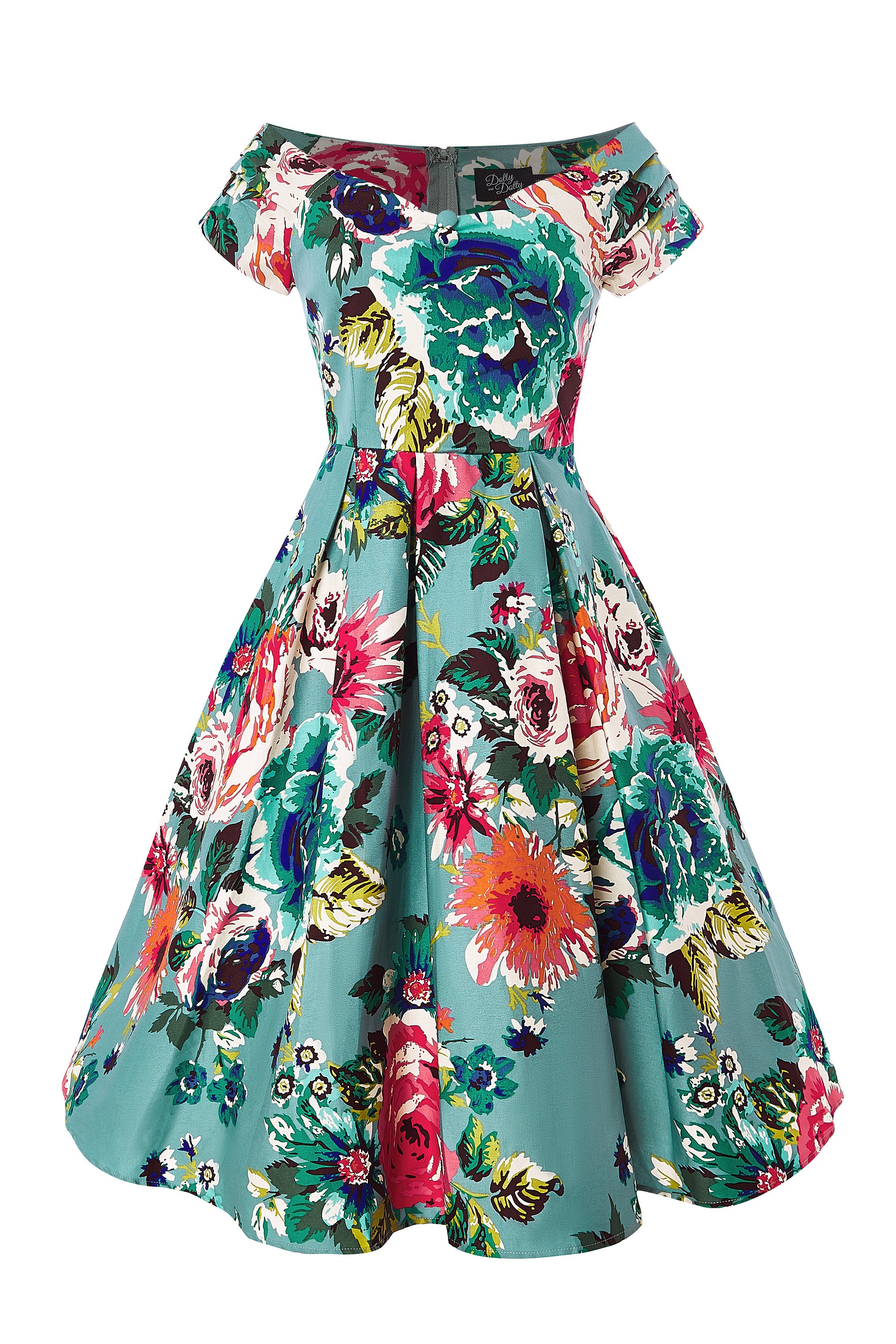 Summer Blue Floral off Shoulder Swing Dress - Etsy UK