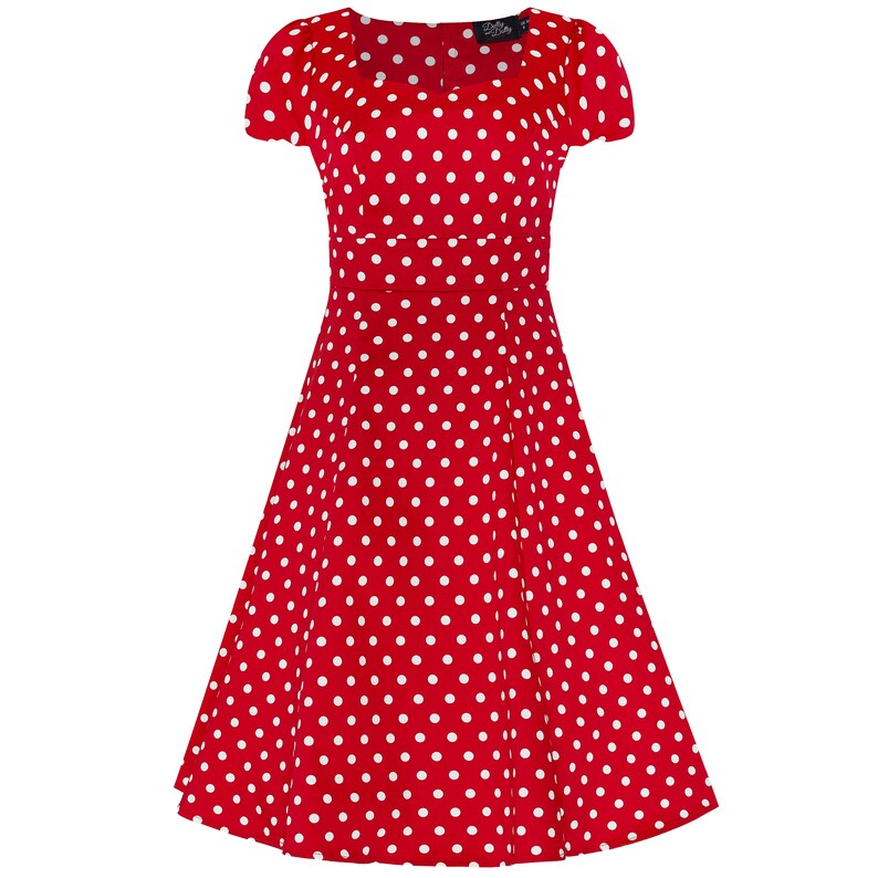 Claudia Flirty Fifties Style Dress in Red - Etsy
