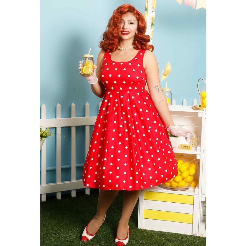 Red Polka Dot Dress - Etsy