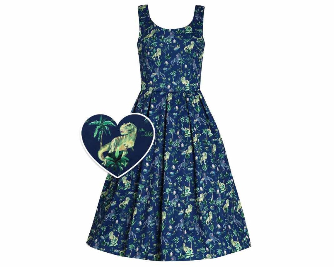Amanda Navy Blue T-rex Dress - Etsy