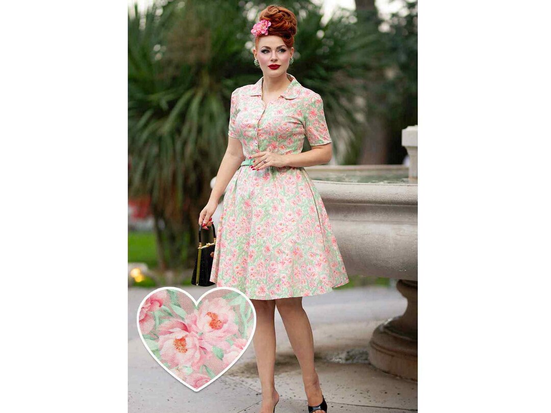 Penelope Pink Floral Shirt Dress - Etsy