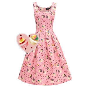 Fun Cupcake Print Swing Dress in Pink - Etsy