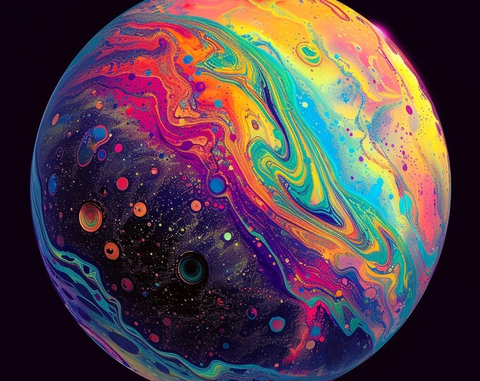 Dwarf Planet Psychedelic Celestial Art - Abstract Digital Print - Etsy