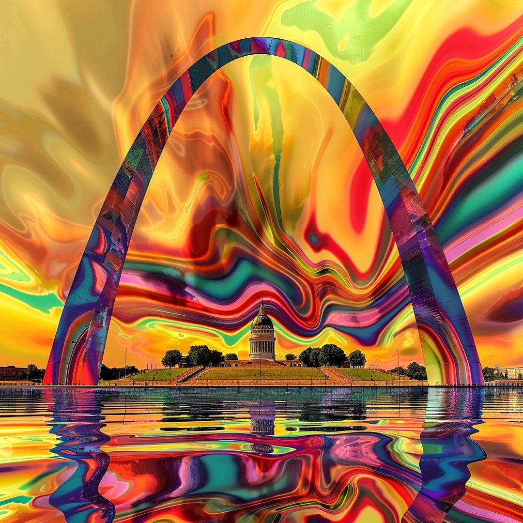 Gateway Arch AI Generated Psychedelic Digital Download Art - Etsy