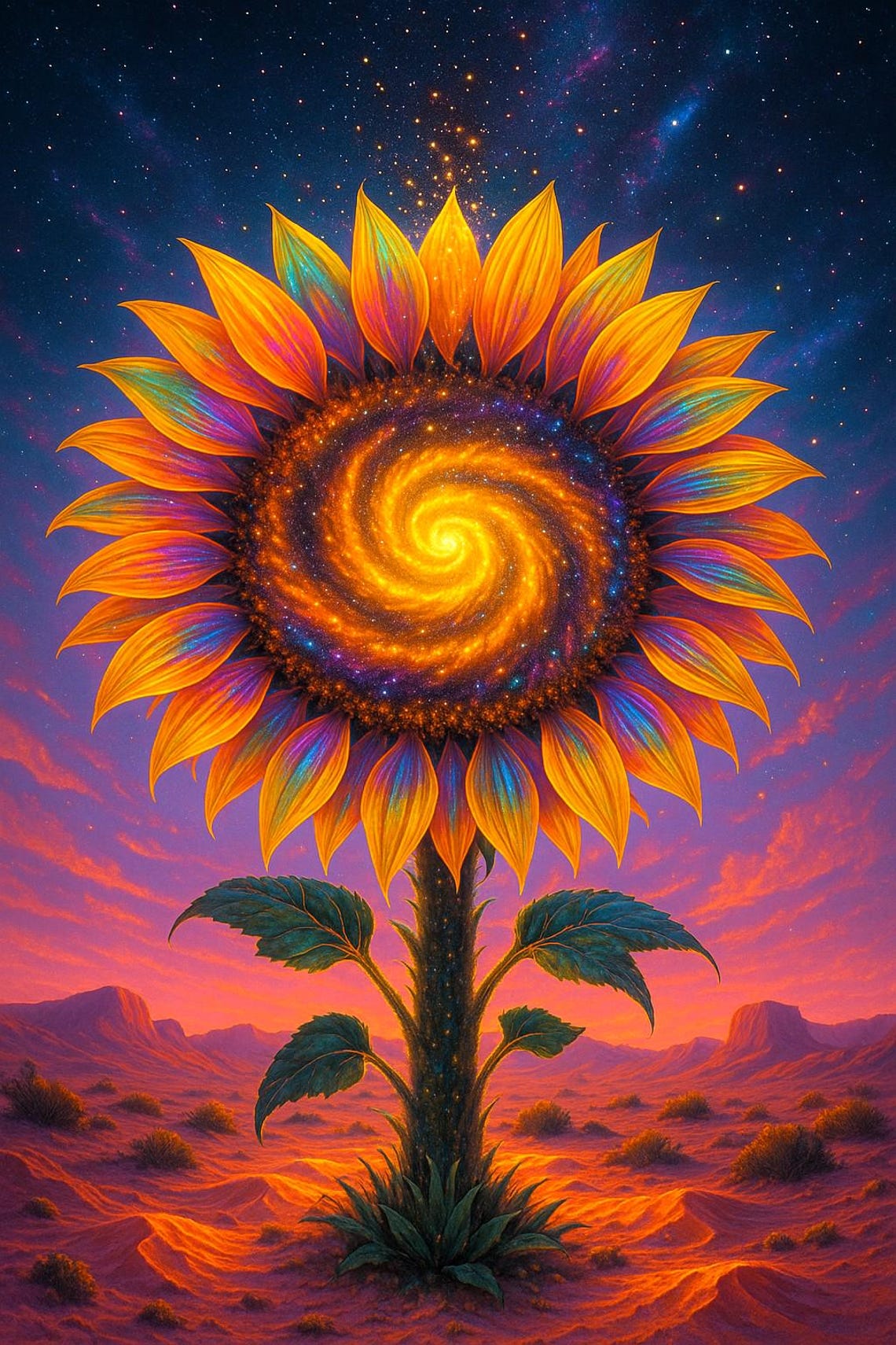 Psychedelic Nature Wall Art – Trippy AI Digital Download – Vibrant ...