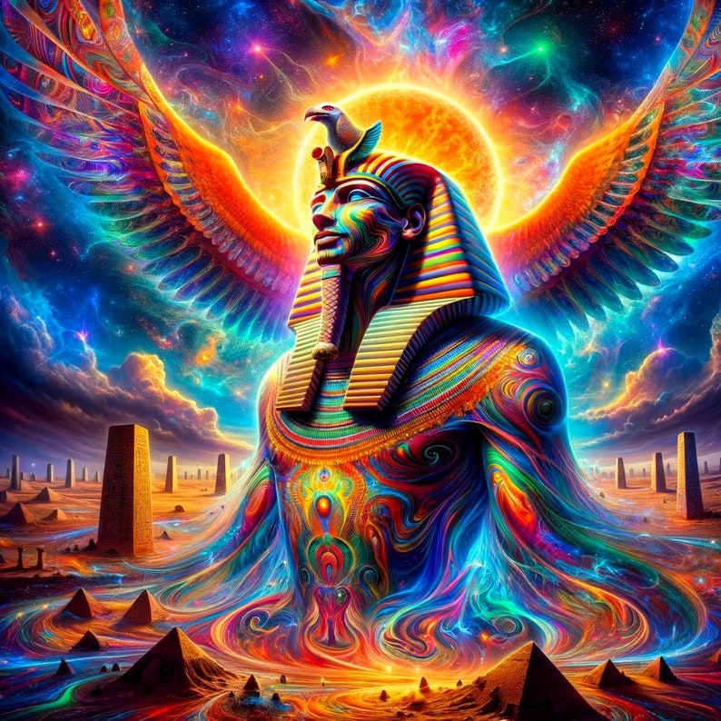 Ra AI Generated Psychedelic Mythology Digital Download Art - Etsy