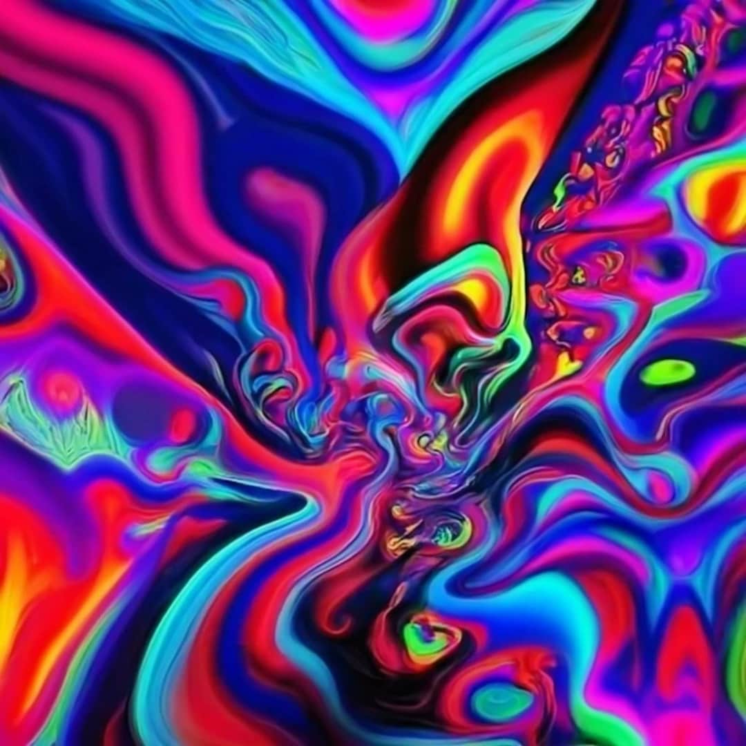 Psychedelic "cyberdelic": AI Generated Abstract Digital Art Download - Etsy