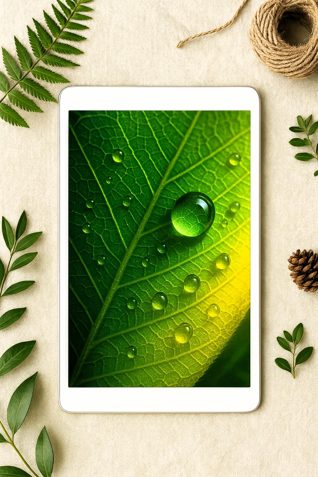 Botanical Leaf Macro Photography Print: Dew Drop Close-up (digital ...
