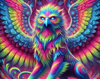 AI Generated Digital JPG Image Download: "psychedelic Fantasy Elf" - Etsy