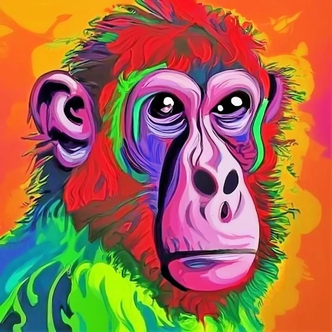 Wildlife Meets Psychedelia: AI Generated Monkey Art Print - Etsy