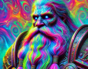AI Generated Digital JPG Image Download: "psychedelic Fantasy Elf" - Etsy