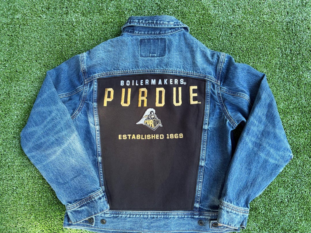 UPCYCLED Purdue University Jean Jacket - Etsy