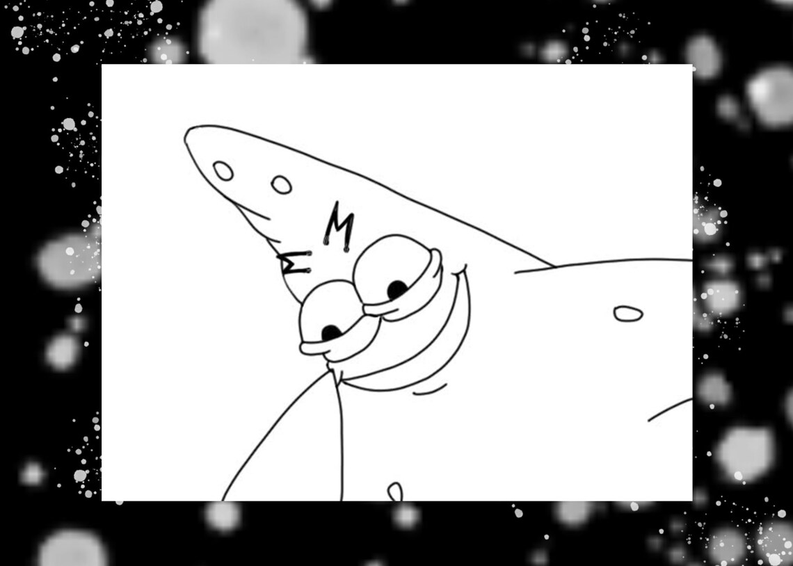 Printable Coloring Page Patrick Star Meme | Etsy