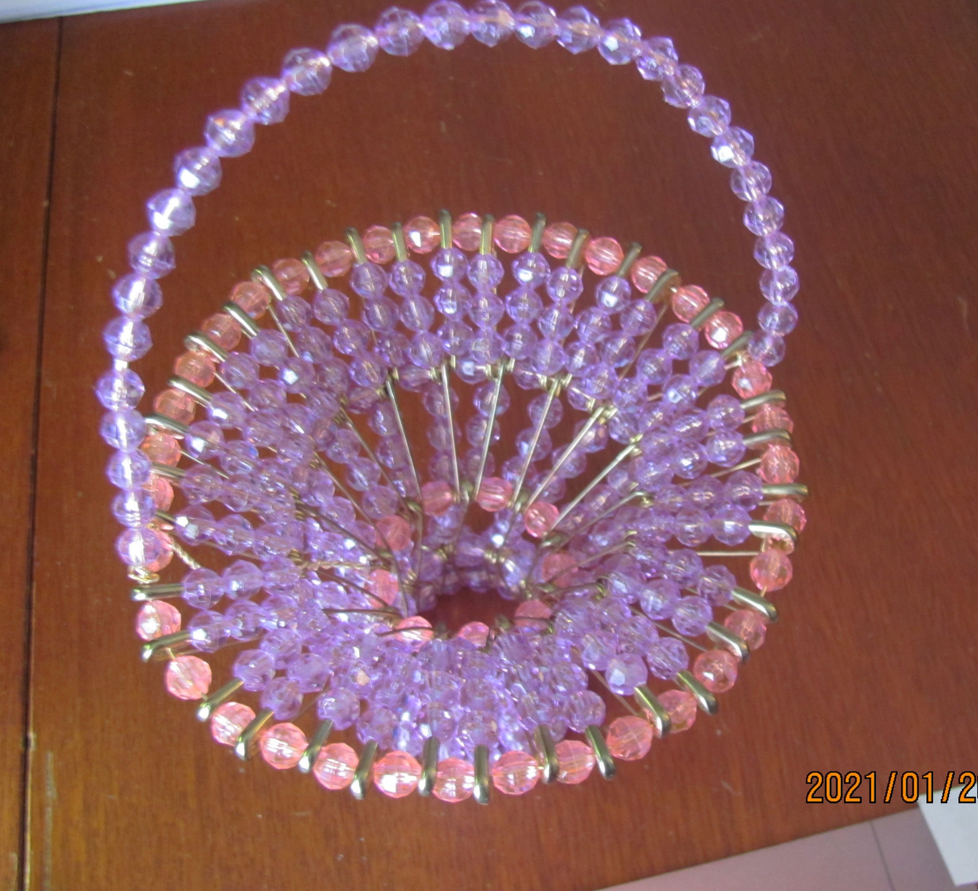Pattern Beaded Safety Pin Basket - Etsy