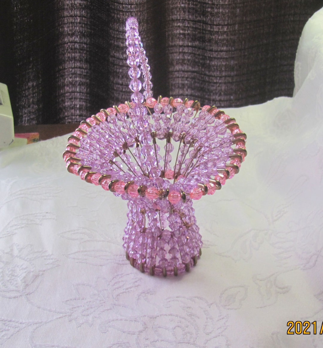 Pattern Beaded Safety Pin Basket - Etsy