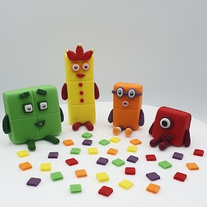 Numberblocks unofficial Edible Fondant Cake Toppers - Etsy