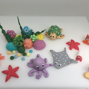 Underwater Sea Creatures, Seabed Fondant Cake Toppers - Etsy UK