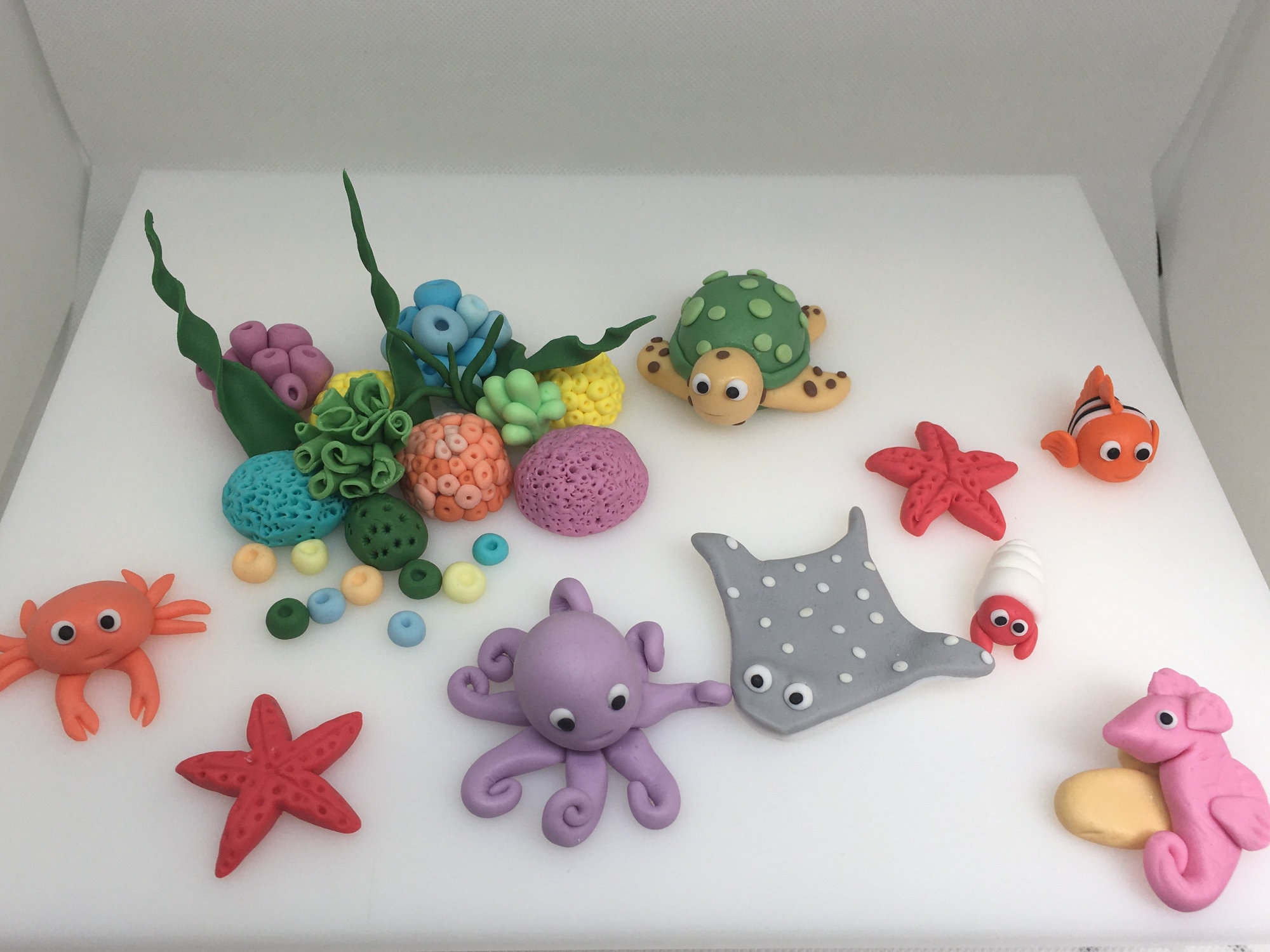 UNDERWATER SEA CREATURES Seabed Fondant Cake Toppers | Etsy UK