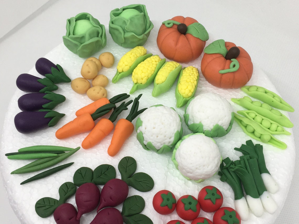 VEGETABLES Fondant Cake Toppers | Etsy