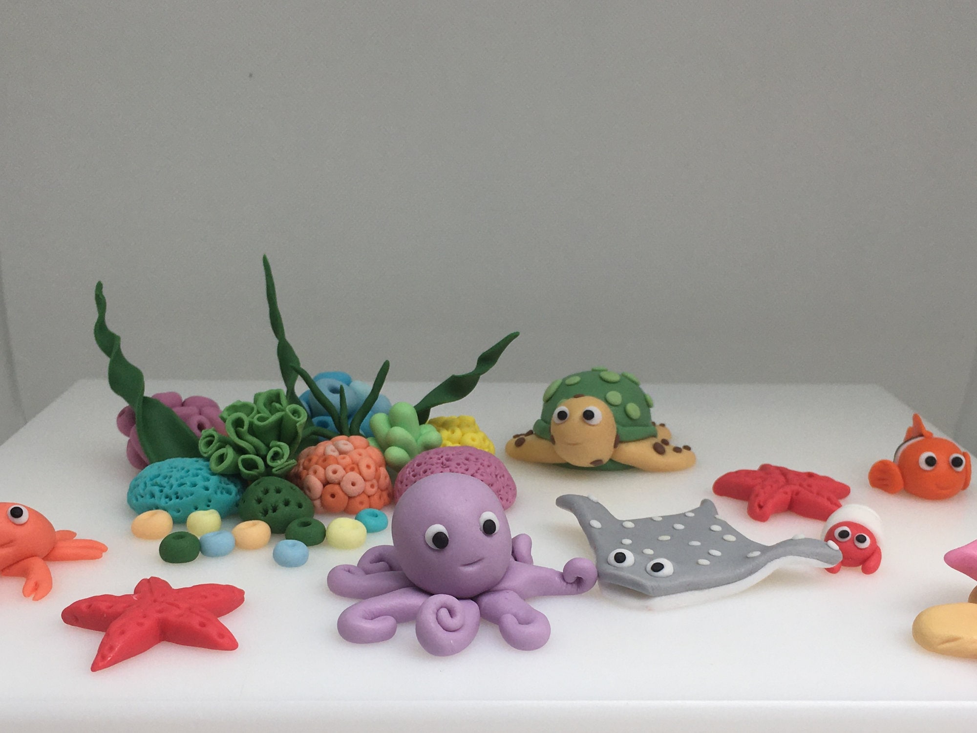 Underwater Sea Creatures, Seabed Fondant Cake Toppers - Etsy UK