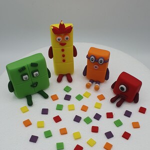 Numberblocks unofficial Edible Fondant Cake Toppers - Etsy