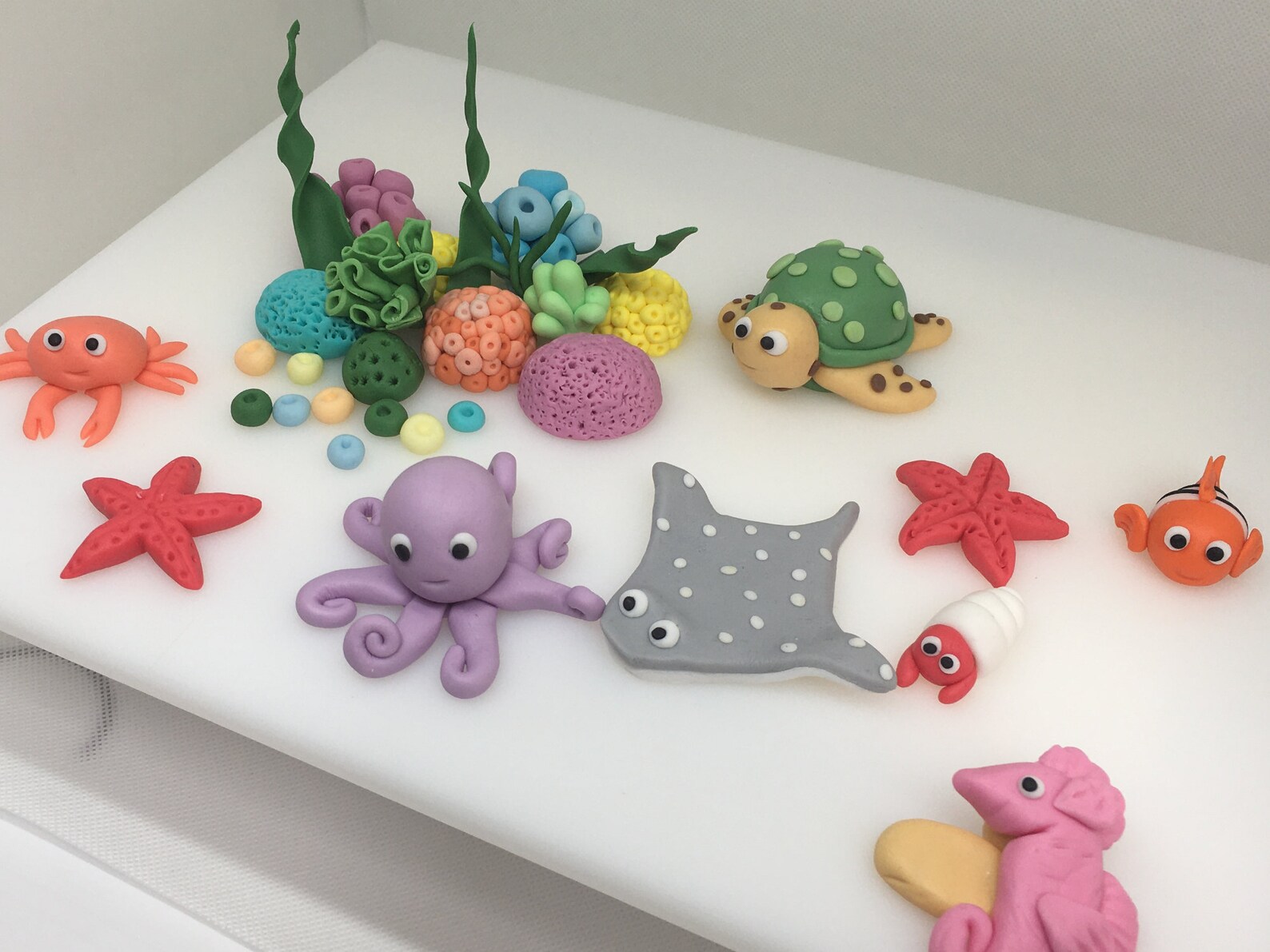 UNDERWATER SEA CREATURES Seabed Fondant Cake Toppers | Etsy UK