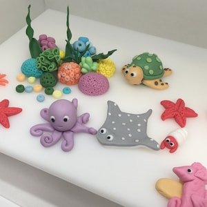Underwater Sea Creatures, Seabed Fondant Cake Toppers - Etsy UK