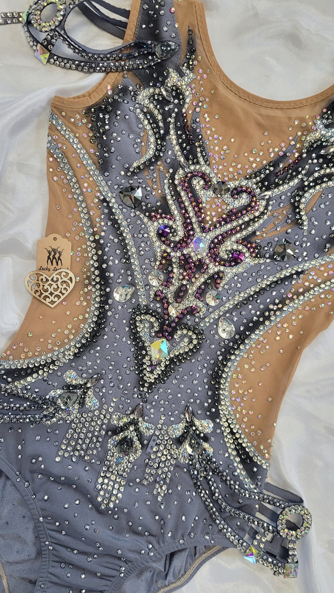 Rhythmic gymnastics leotard Royal Grey - Etsy 日本